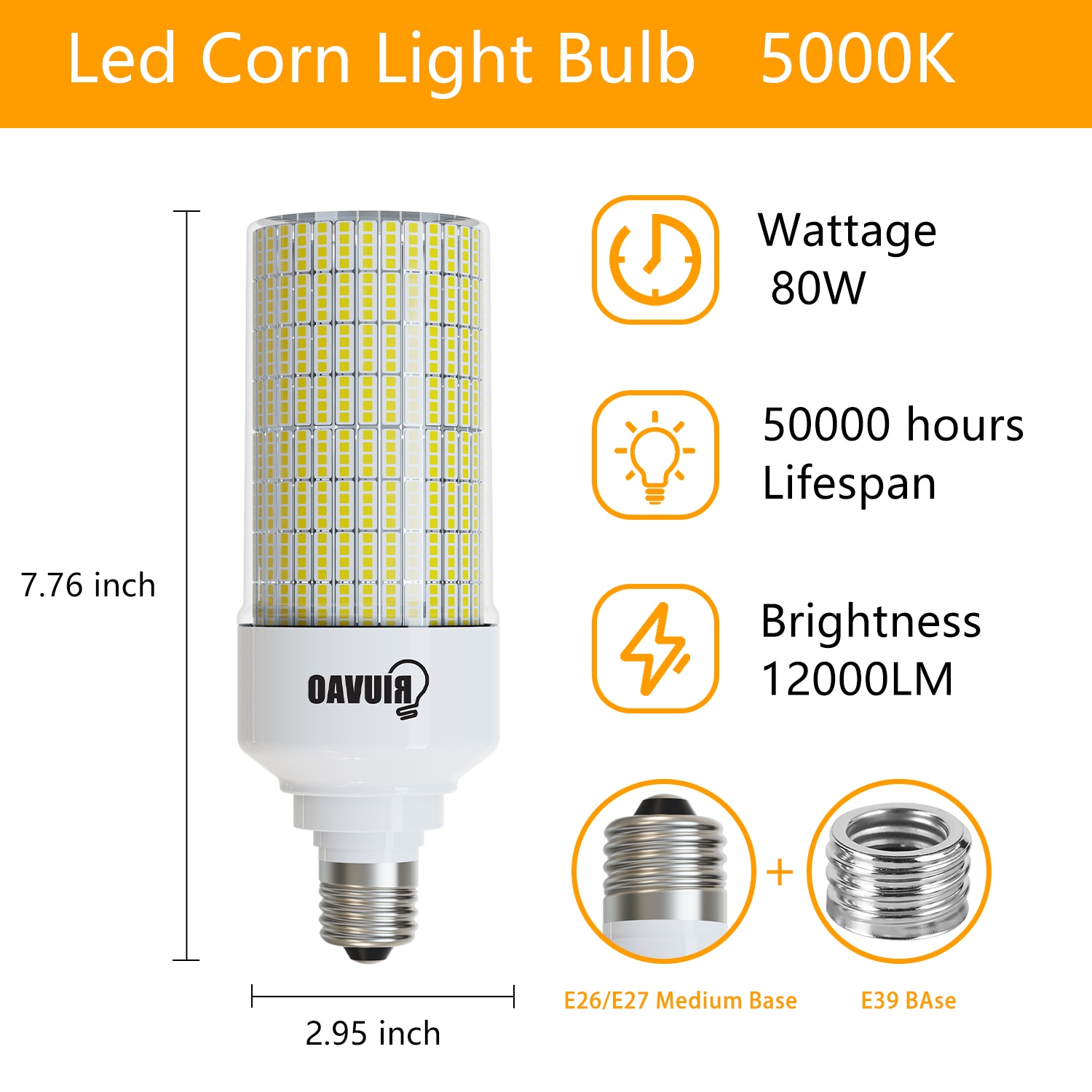 Buy LED Corn Light Bulb 80w | High Lumen Output HID | Indoor Outdoor ...